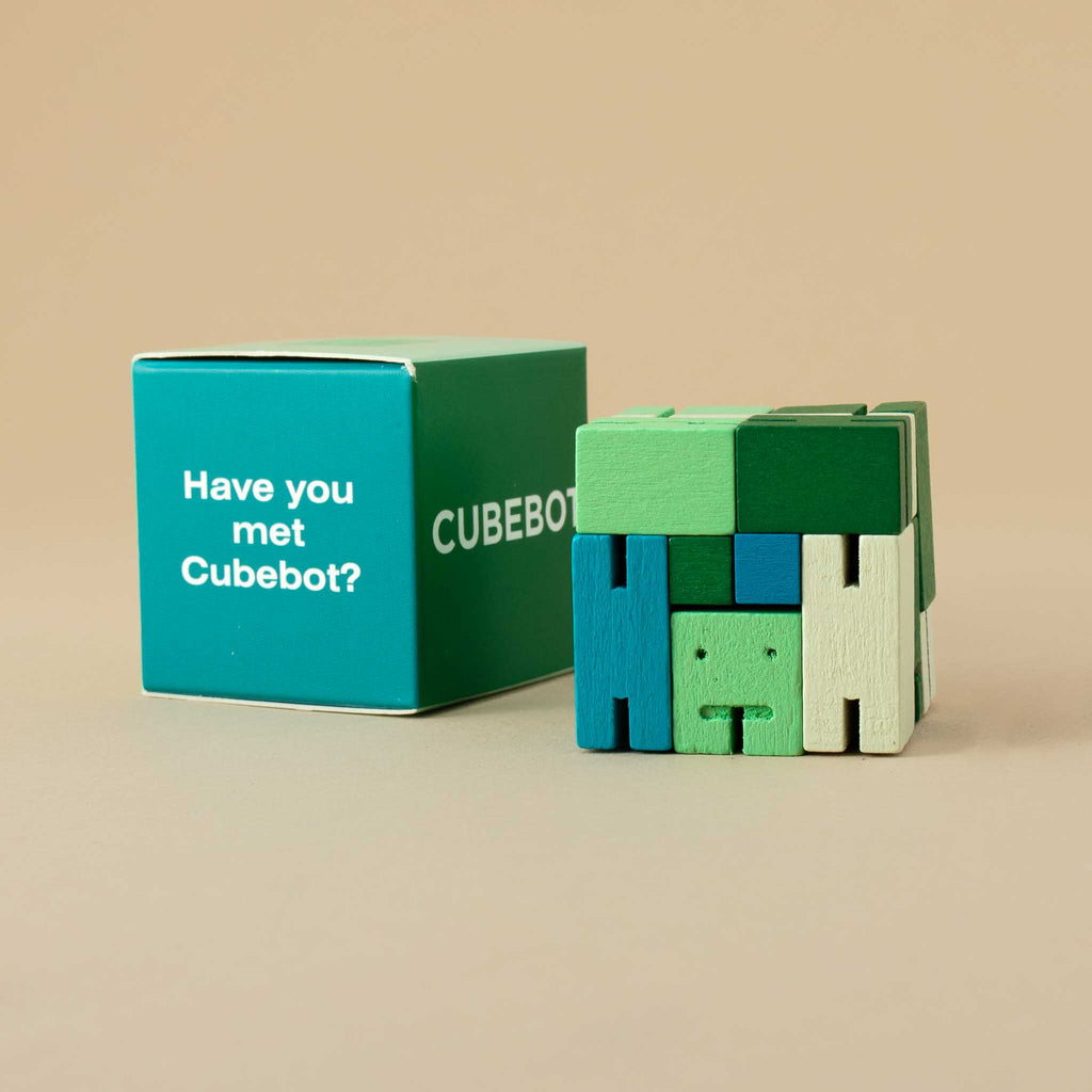 Wooden Micro Cubebot | Green Ombre