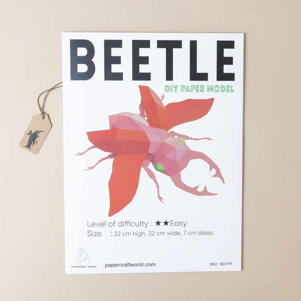 Build Your Own 3-D Origami Beetle Model Kit