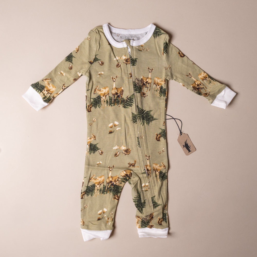 Organic Cotton Zipper Pajamas | Forest Party