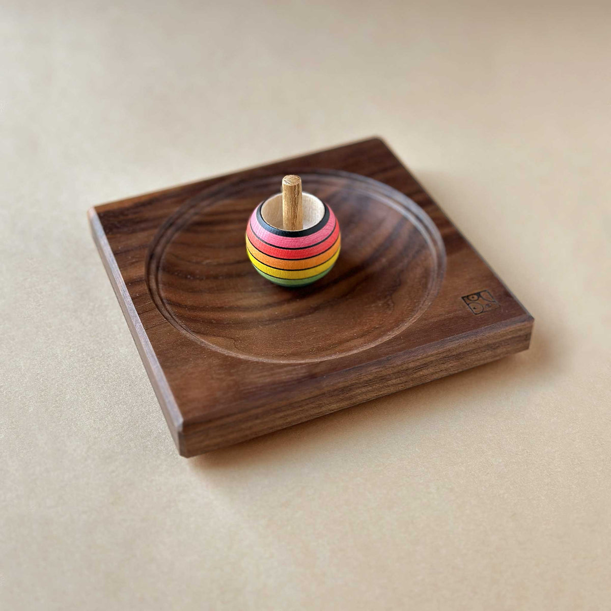 Petite Wooden Spinning Top Base | Walnut – pucciManuli