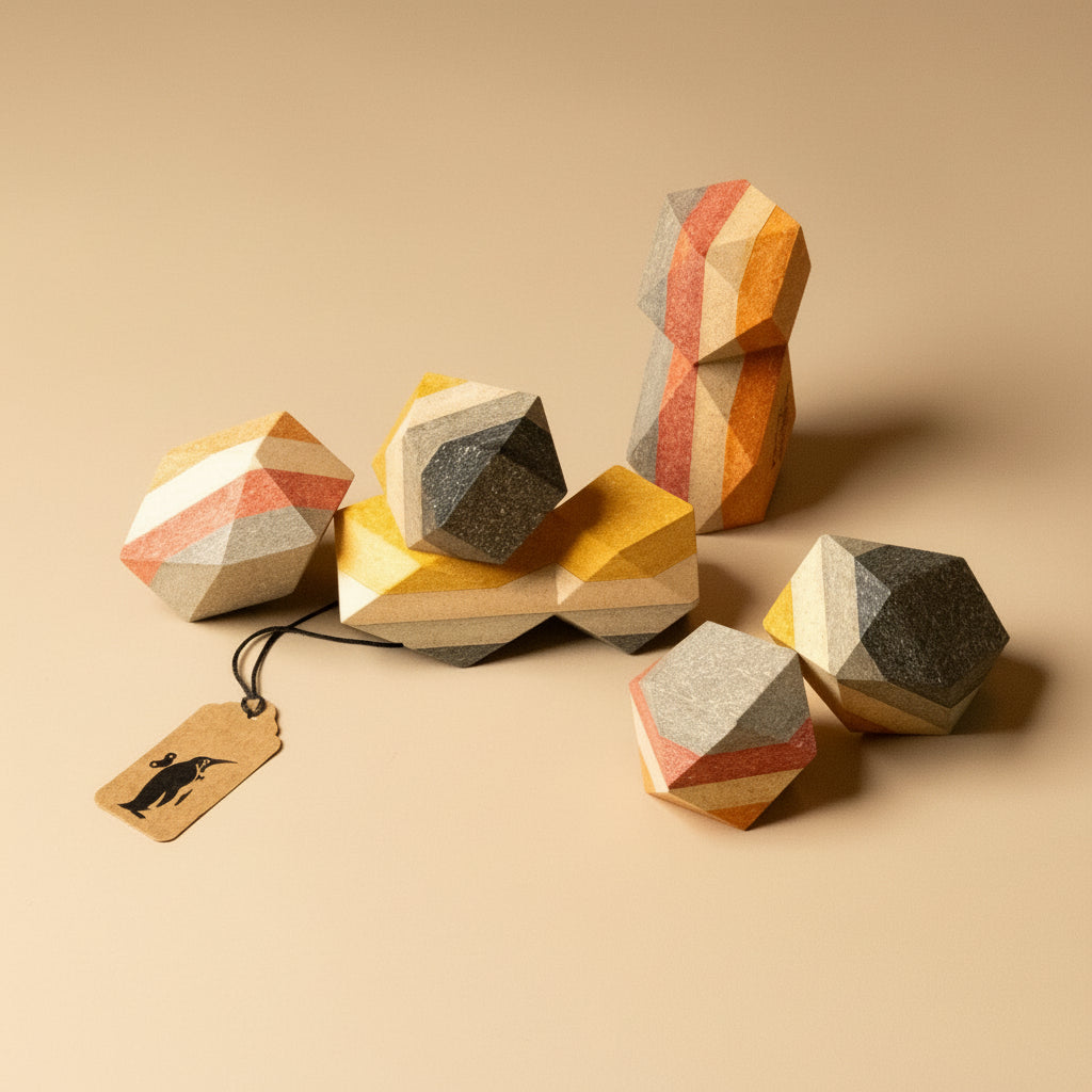 Wooden Geo Stacking Rock Set