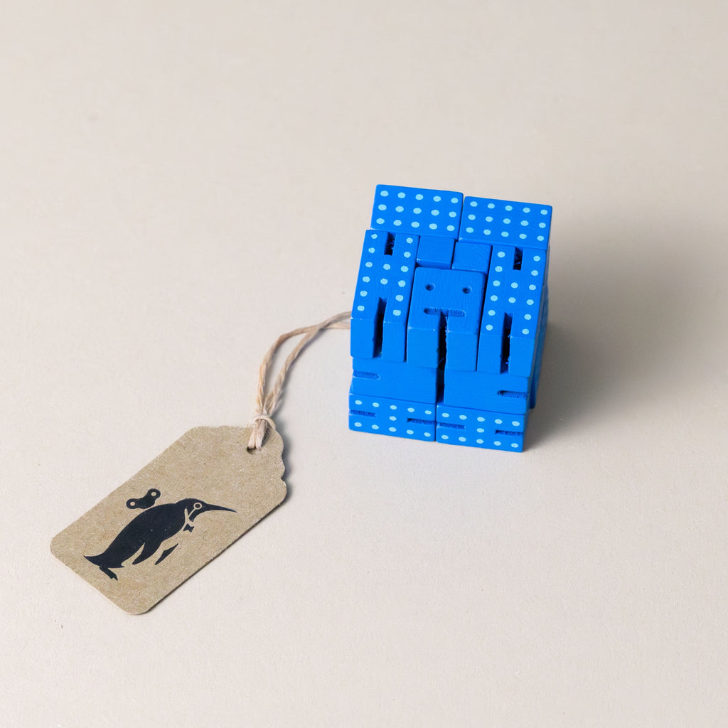 Wooden Micro Cubebot | Blue Dot
