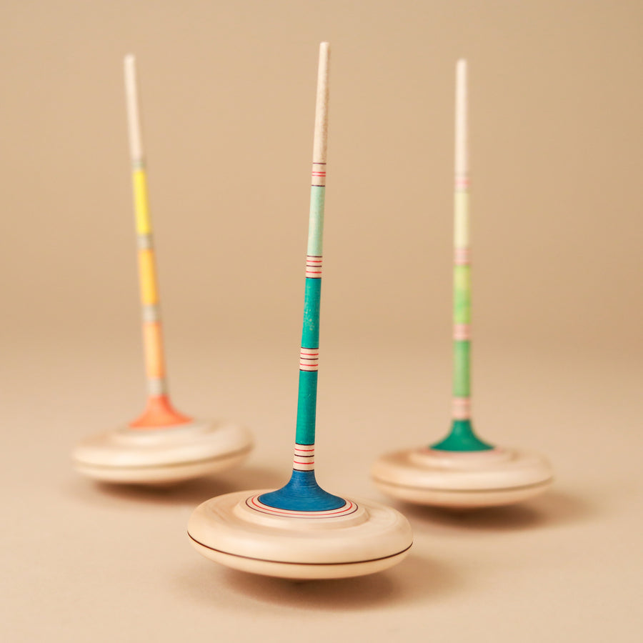 wooden spinning tops
