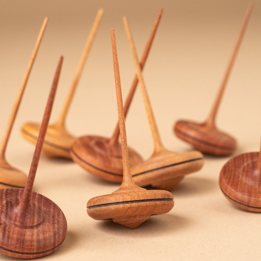 Spaghetti Wooden Spinning Top | Natural