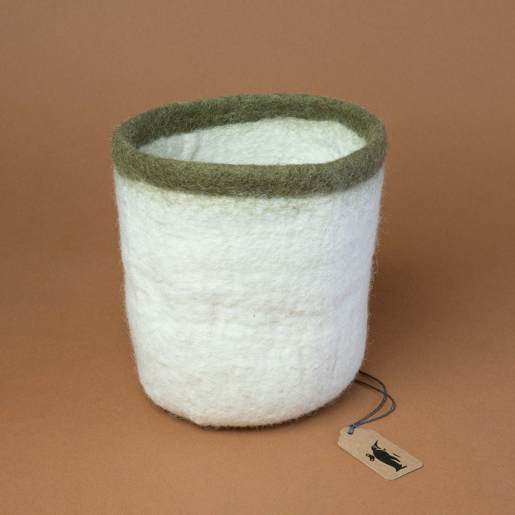 Felted Bucket | Olive Stripe
