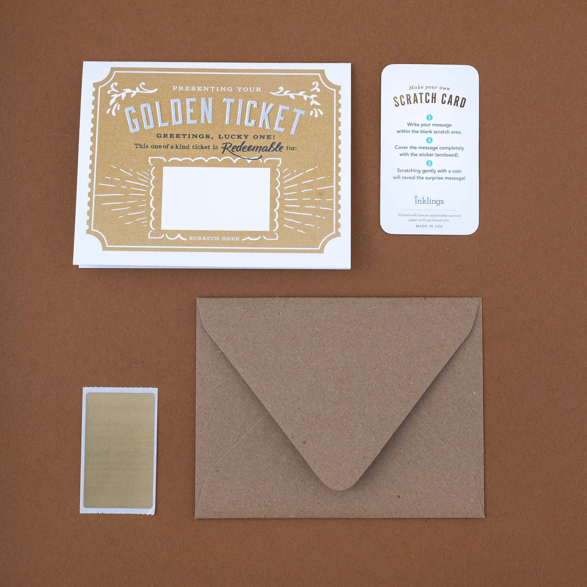 Golden Ticket Scratch Greeting Card – pucciManuli