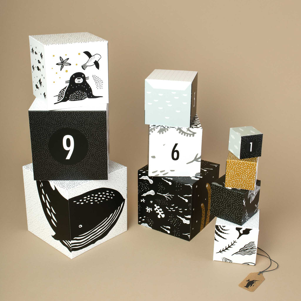 Black & White Nesting Blocks | Sea Life